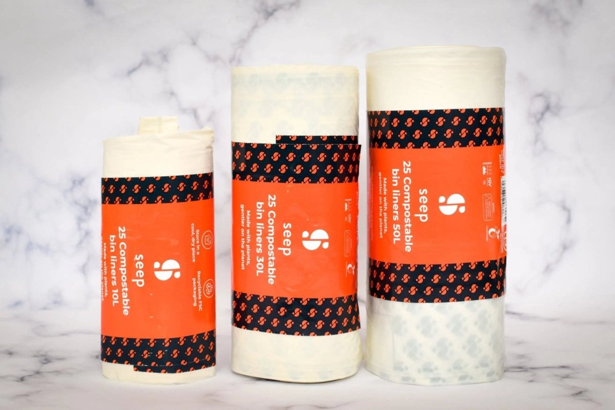 Compostable Bin Liners 10L, 30L & 50L - Seep | Green Pear Eco