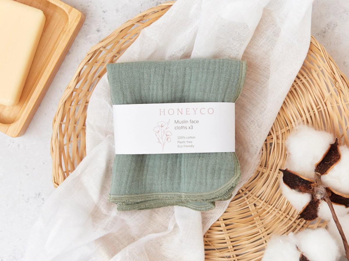 Muslin Face Cloths – Green Pear Eco